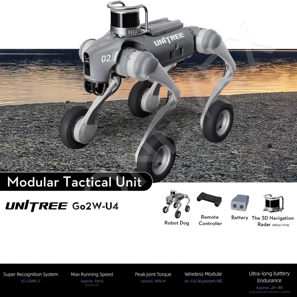 Unitree Go2W-U4 Quadruped Robot | High-Speed & 3D LiDAR