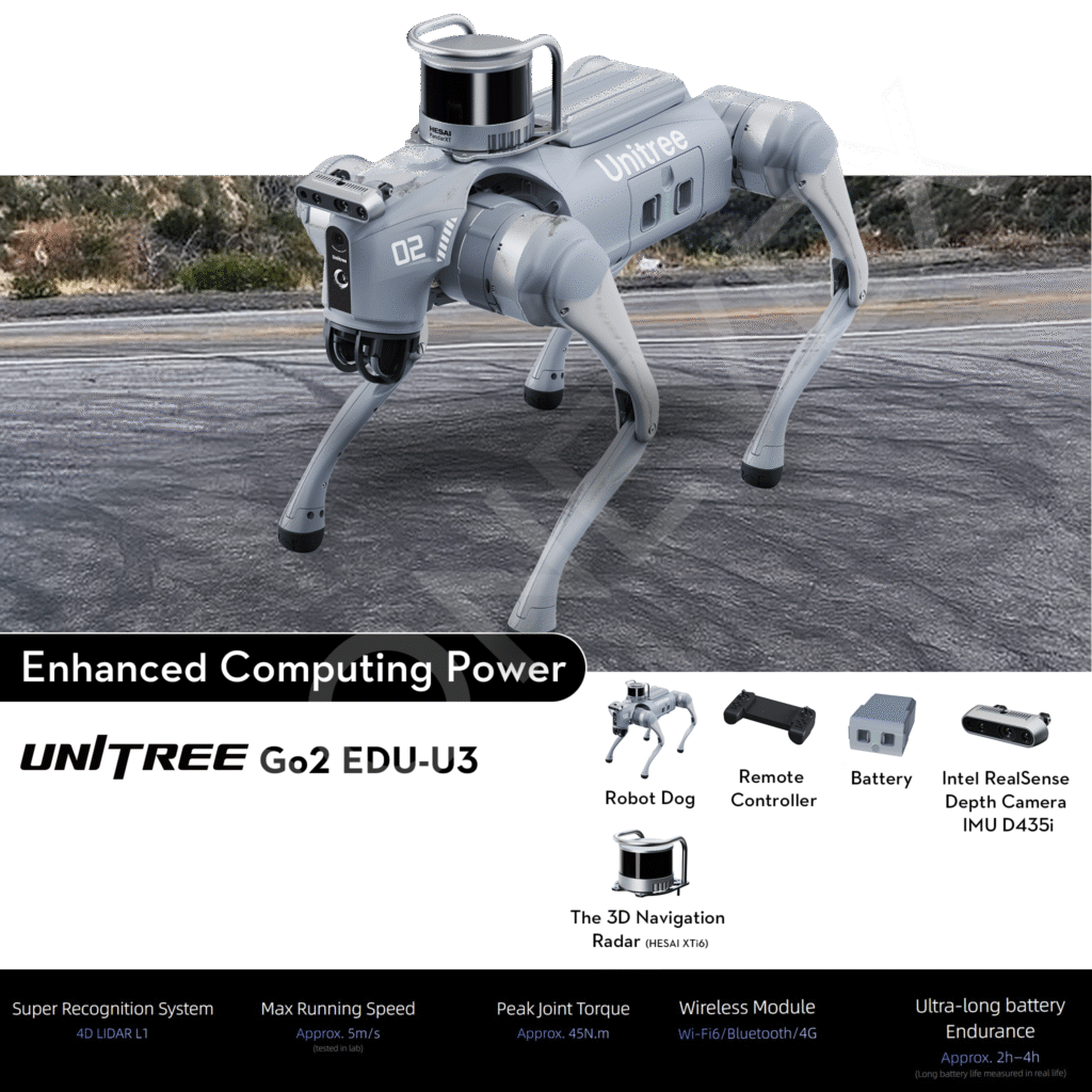Unitree Go2 EDU U3 with Controller – Advance Quadruped Robot
